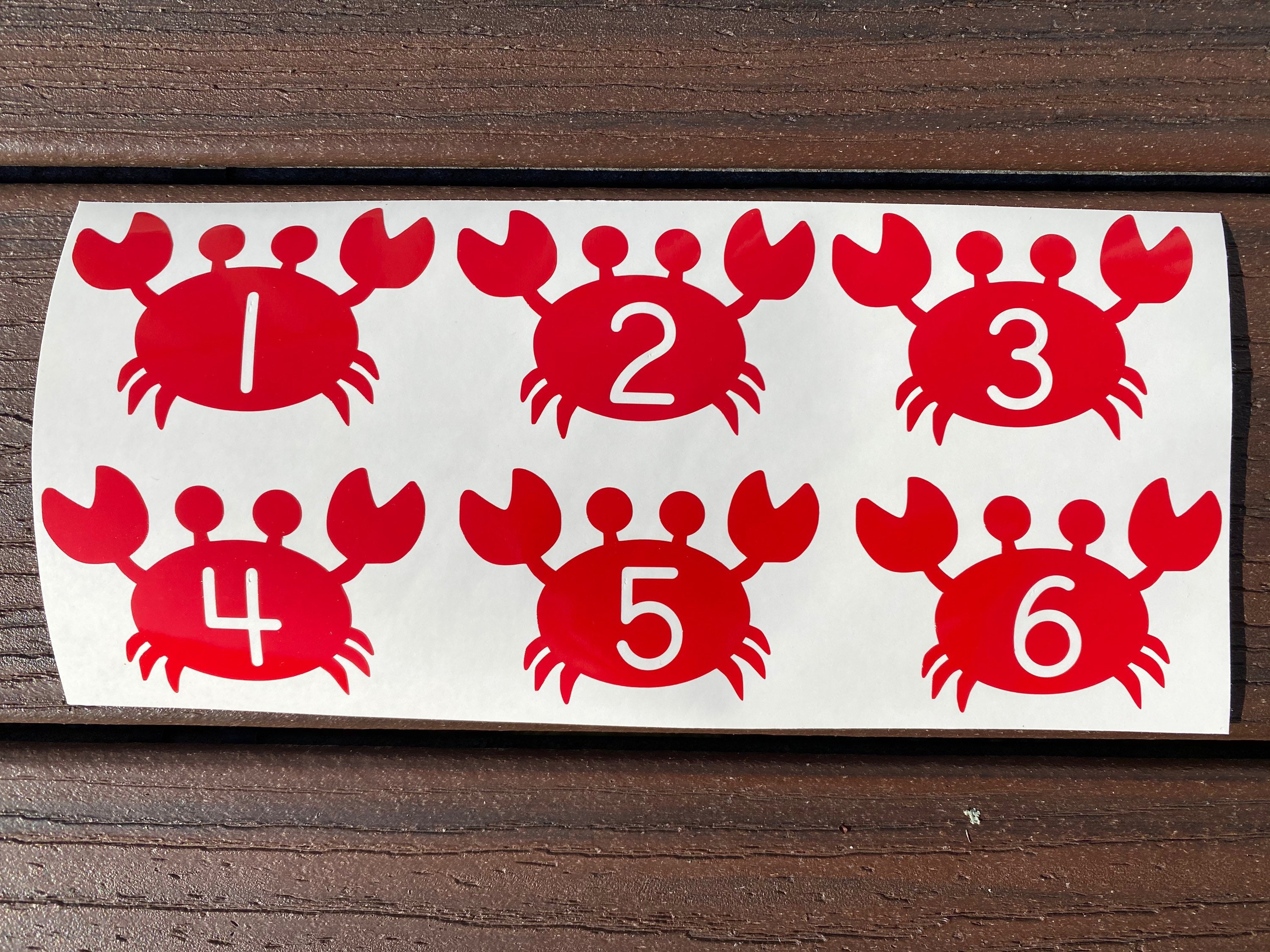 Crab Number Decals: Classroom Social Distancing, Vinyl Crab Stickers - Etsy