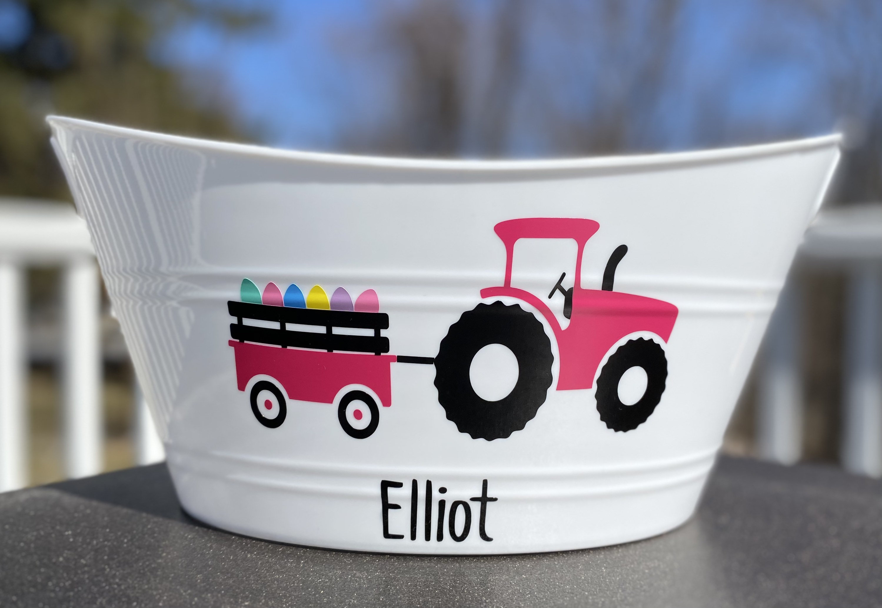 Super Cute Personalized Tractor Pulling Personalized Easter | Etsy