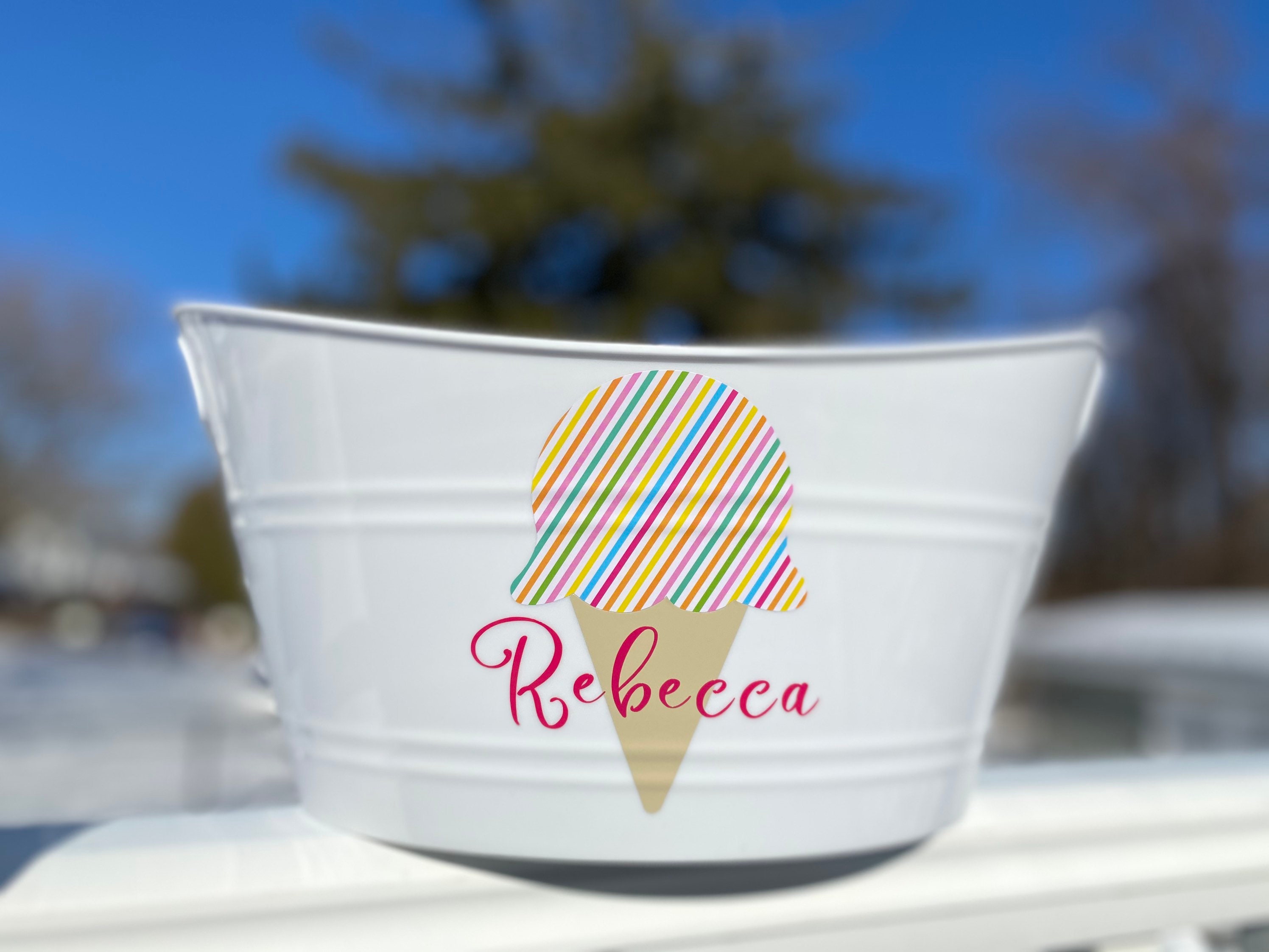 Personalized 'Ice Cream Cone' Baskets Easter Basket | Etsy