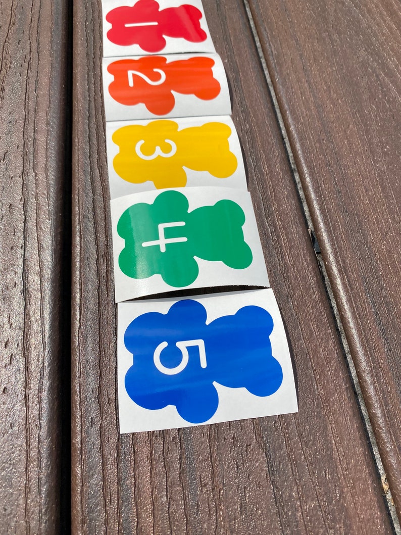 Vinyl Teddy Bear Number Decals, Classroom Social Distancing - Etsy