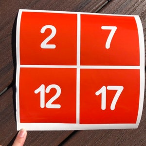 Vinyl Classroom Line up Number Decals With Varying Shapes-various Sets ...