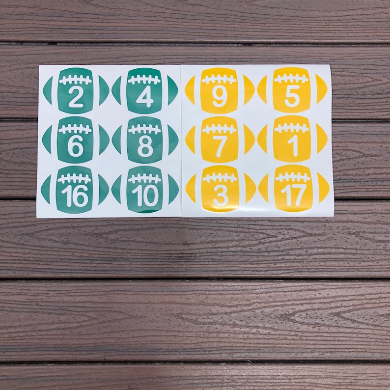 Vinyl Classroom 'football' Line up Number Decals-various Sets Available ...