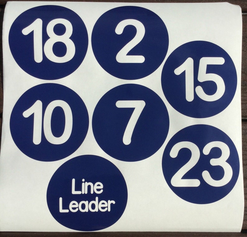 Vinyl Classroom Line Up Number Decals with Line Leader and | Etsy