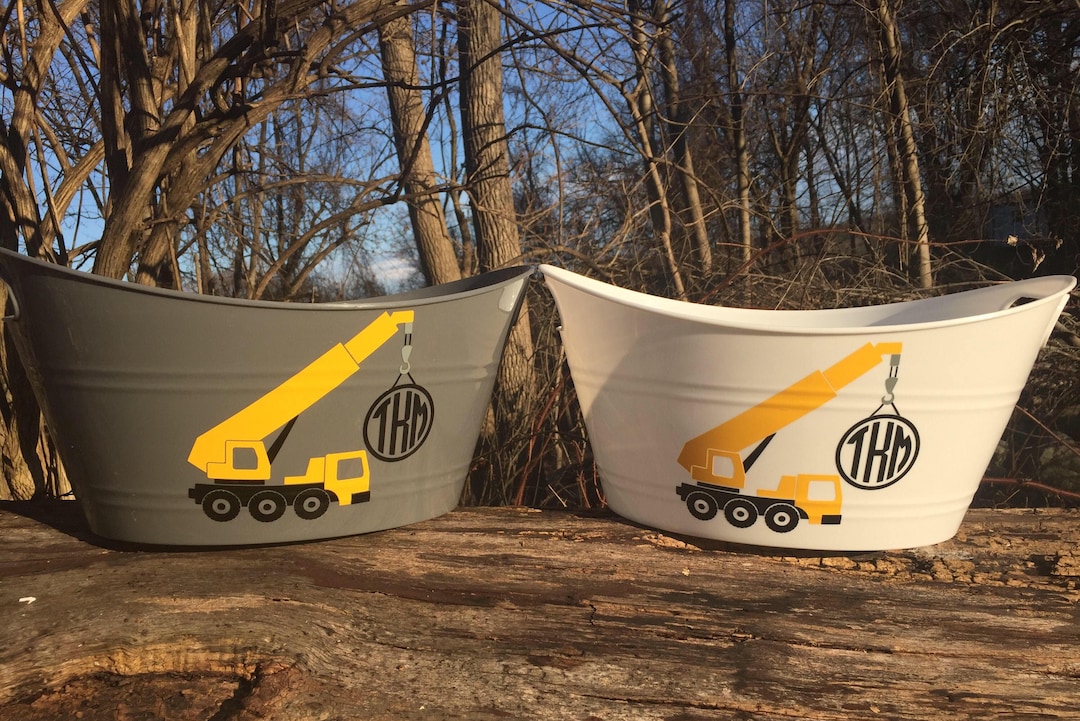 Personalized Construction Basket, Crane Basket, Plastic Easter Basket ...