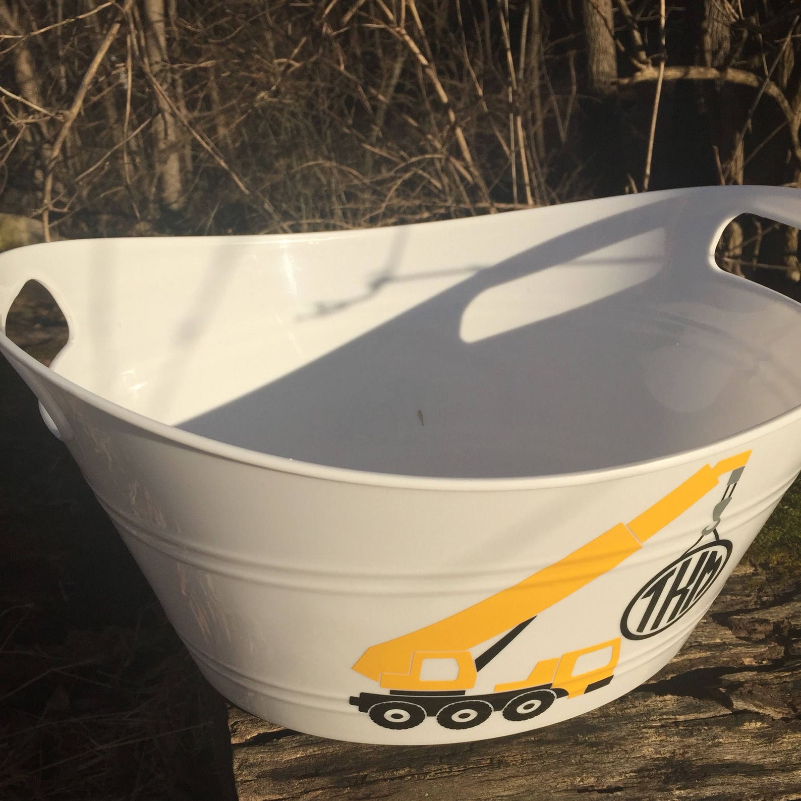 Personalized Construction Basket Crane Basket Plastic Easter - Etsy