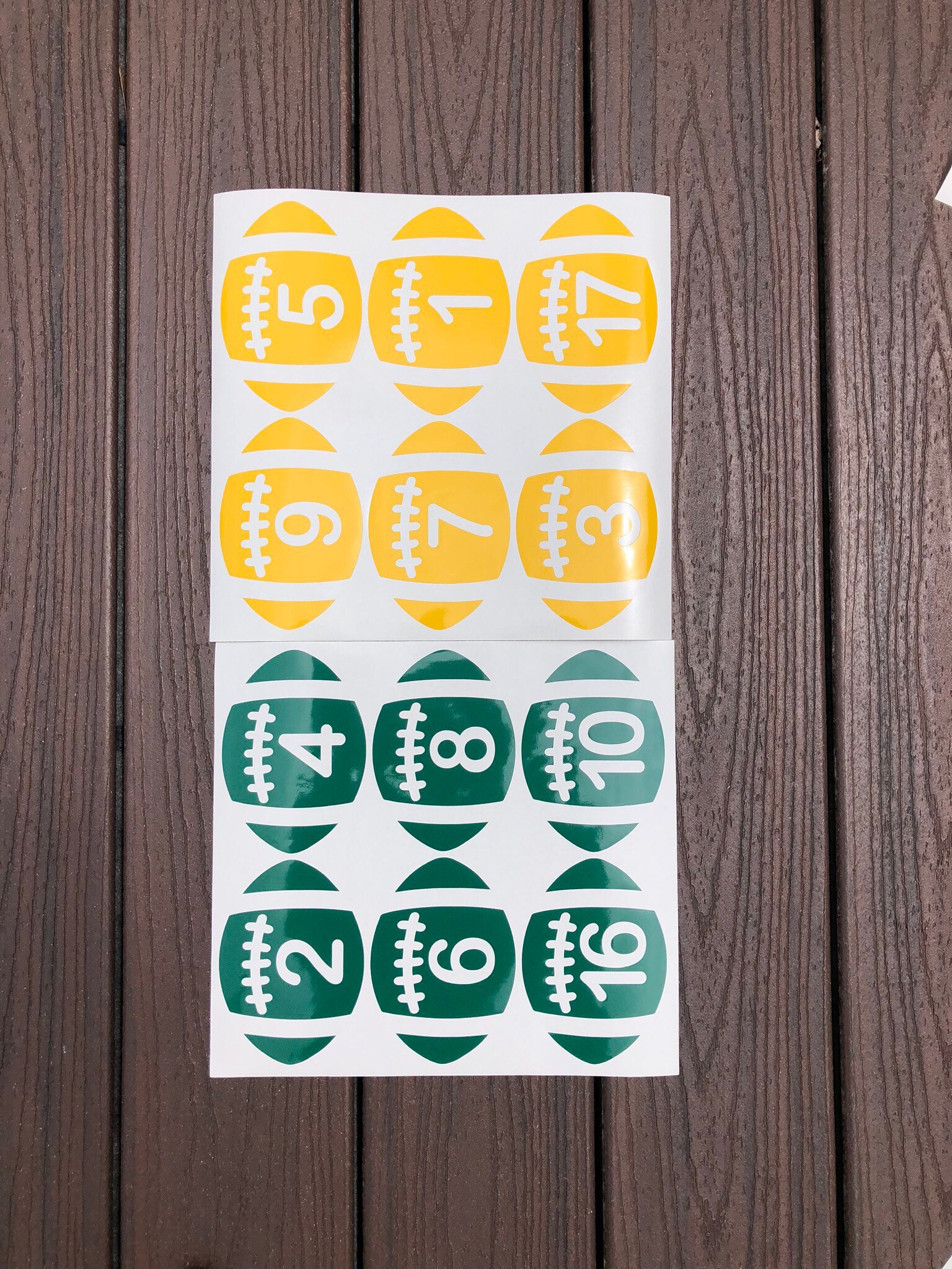 Vinyl Classroom 'football' Line up Number Decals-various Sets Available ...