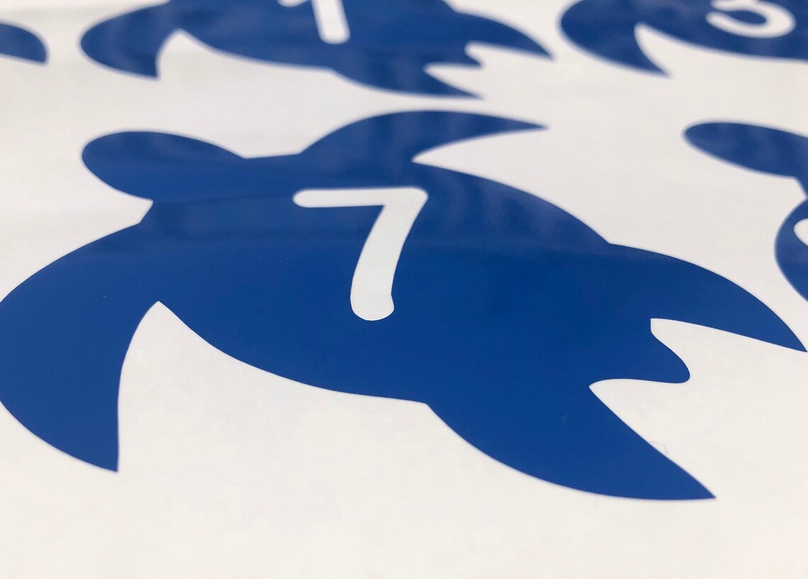 Vinyl Classroom Line up 'sea Turtle' Number Decals - Etsy