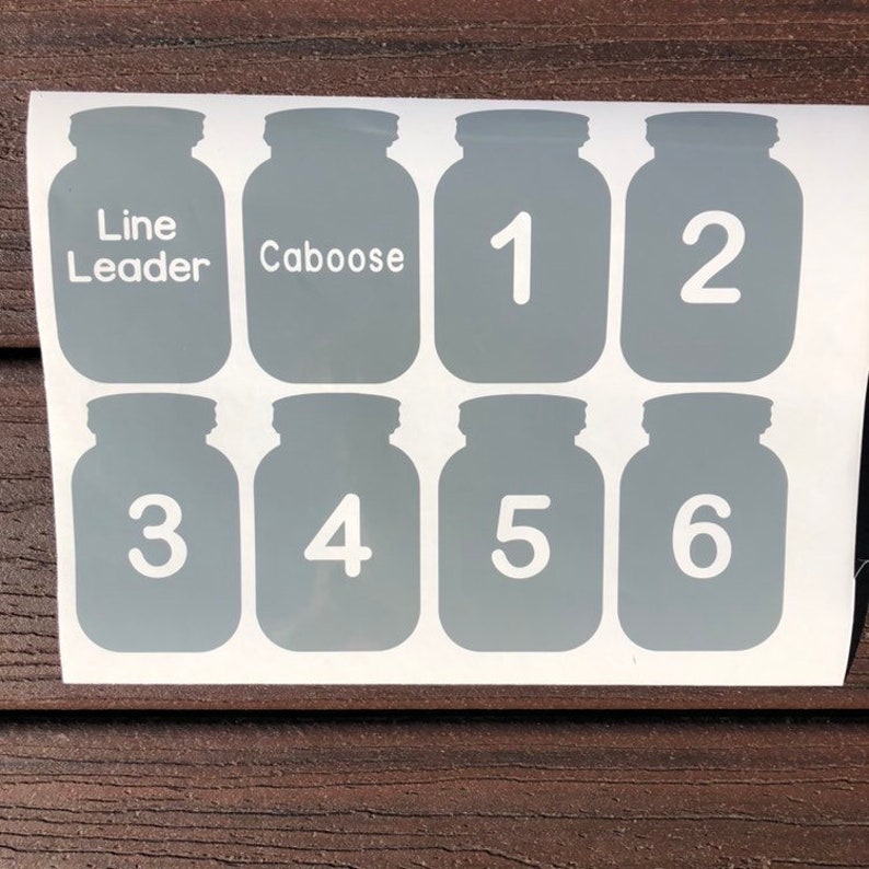 Vinyl Classroom 'mason Jars' Line up Number Decals With Line Leader and ...