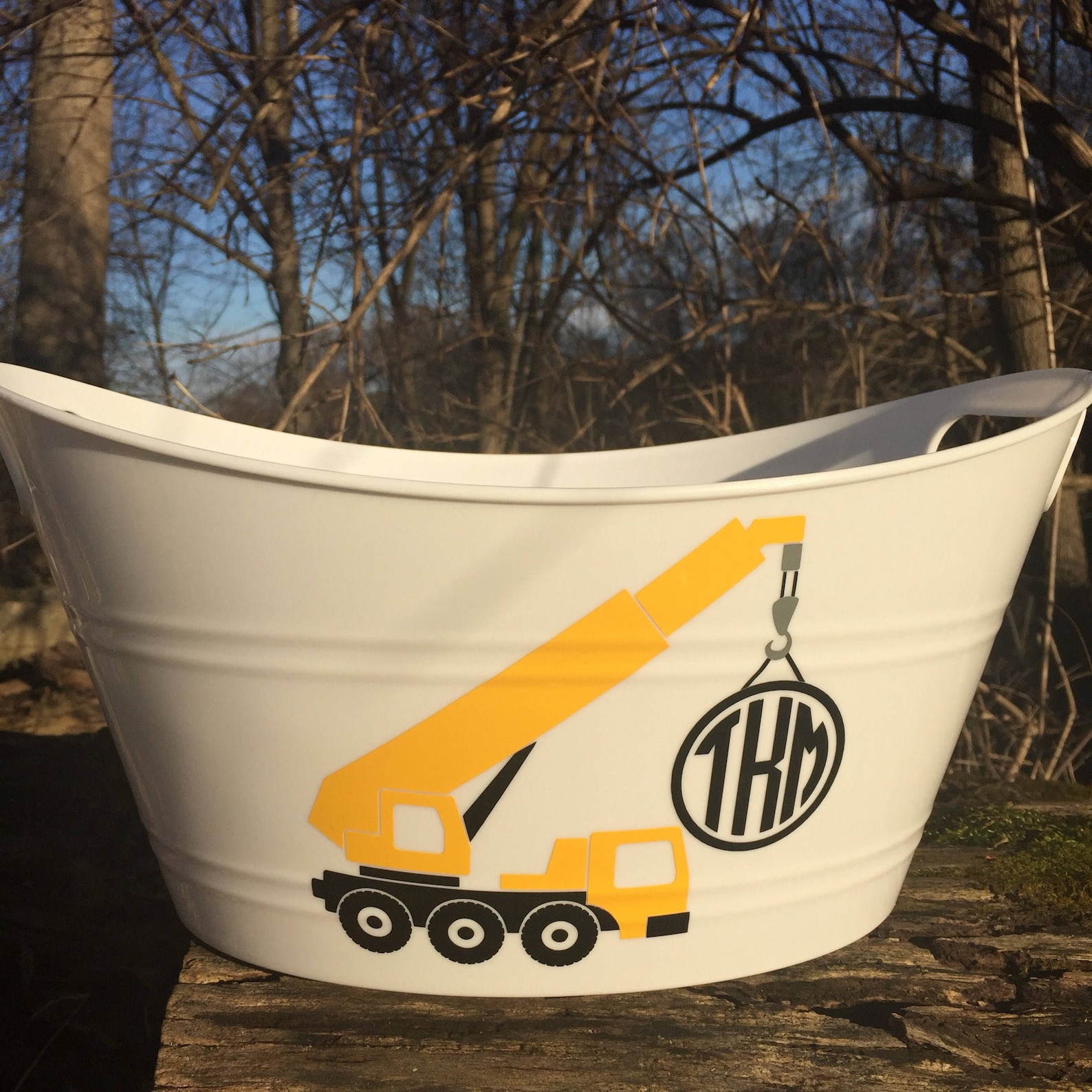 Personalized Construction Basket Crane Basket Plastic Easter - Etsy