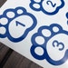 Vinyl Classroom 'paw Print' Line up Number Decals-various Sets ...
