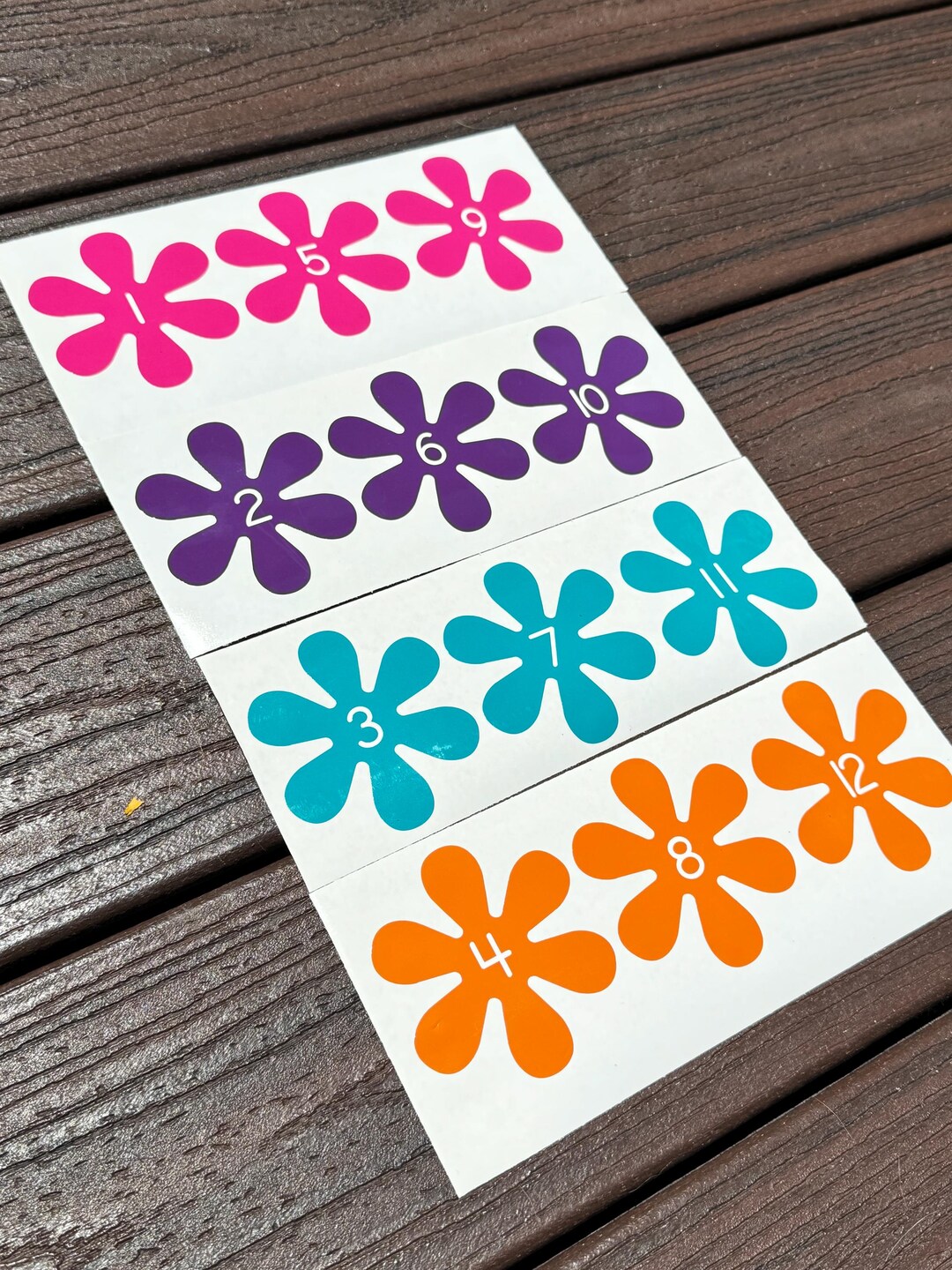 Vinyl Classroom 'groovy Flowers' Line up Number Decals -various Sets ...
