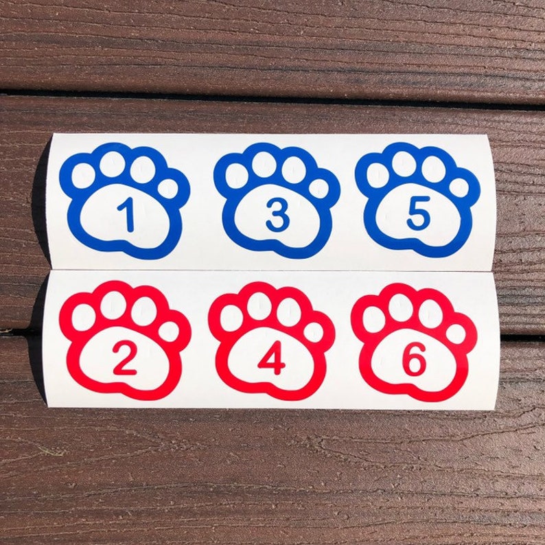 Paw Print Number Decals | Classroom Line up Vinyl Stickers - Etsy