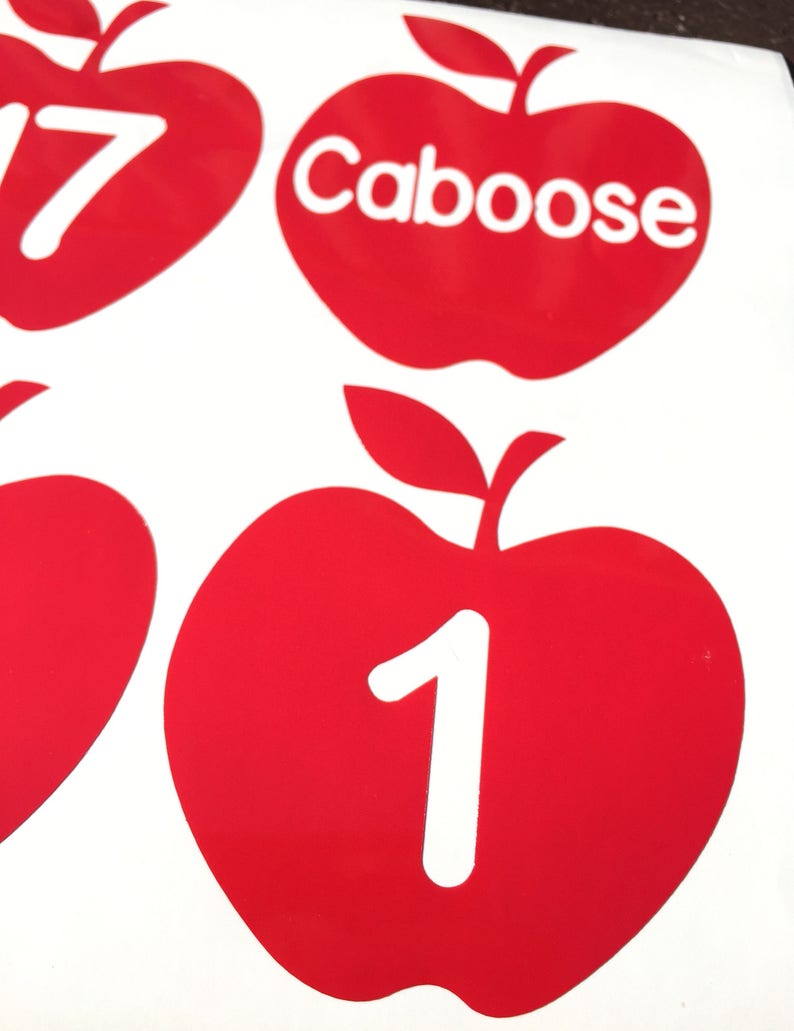 Apple Vinyl Classroom Line up Decals, Leader & Caboose - Etsy