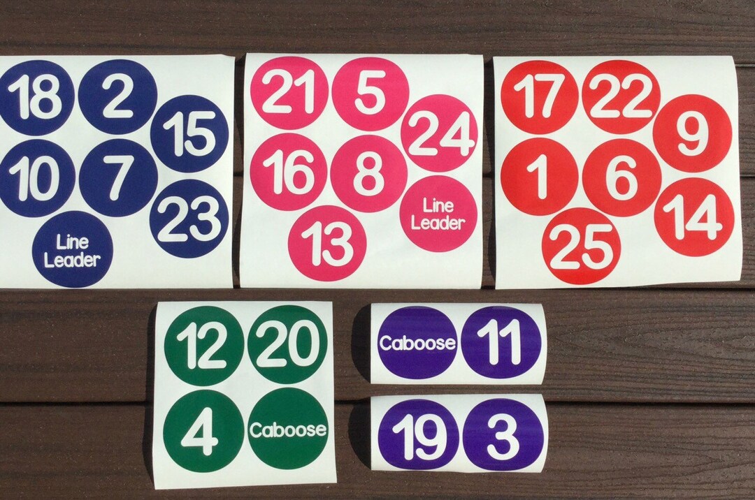 Vinyl Classroom Line up Number Decals With Line Leader and Caboose ...