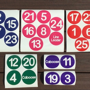 Vinyl Classroom Line up Number Decals With Line Leader and Caboose ...