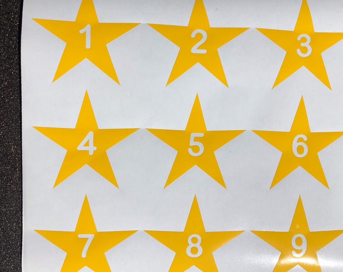 Vinyl Classroom 'star' Line up Number Decals various Sets Available to ...