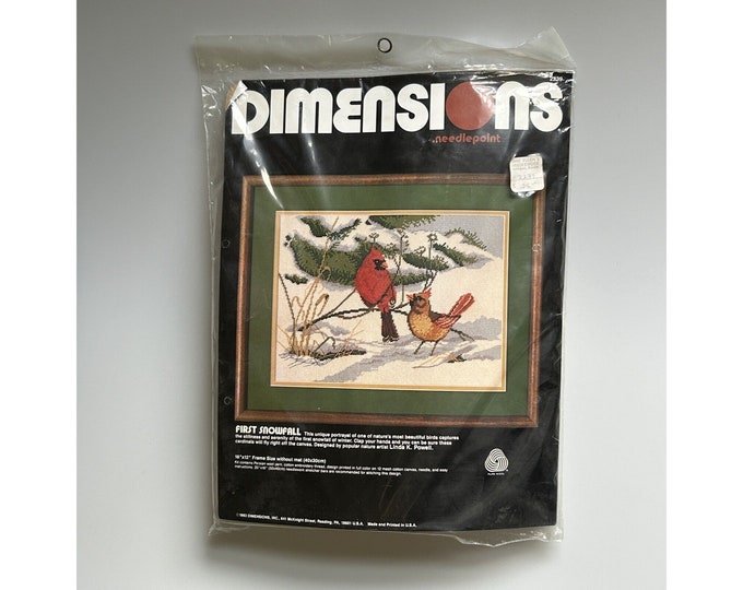 Vintage 1983 Dimensions Needlepoint Kit, "first Snowfall", Design #2239 ...