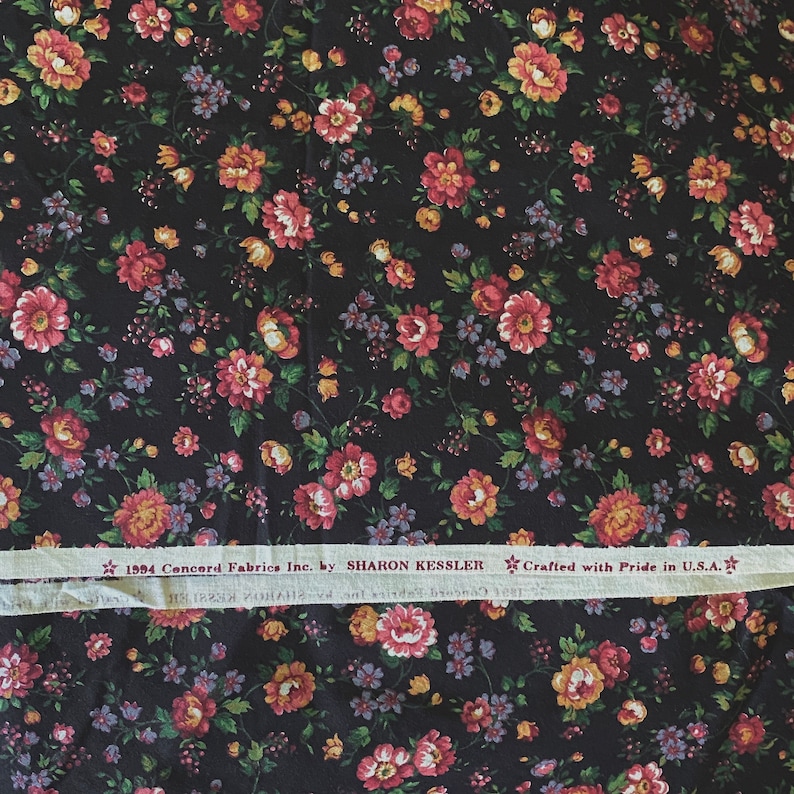 Vintage, Sharon Kessler, Concord Fabrics, Multicolor Floral, Quilting ...