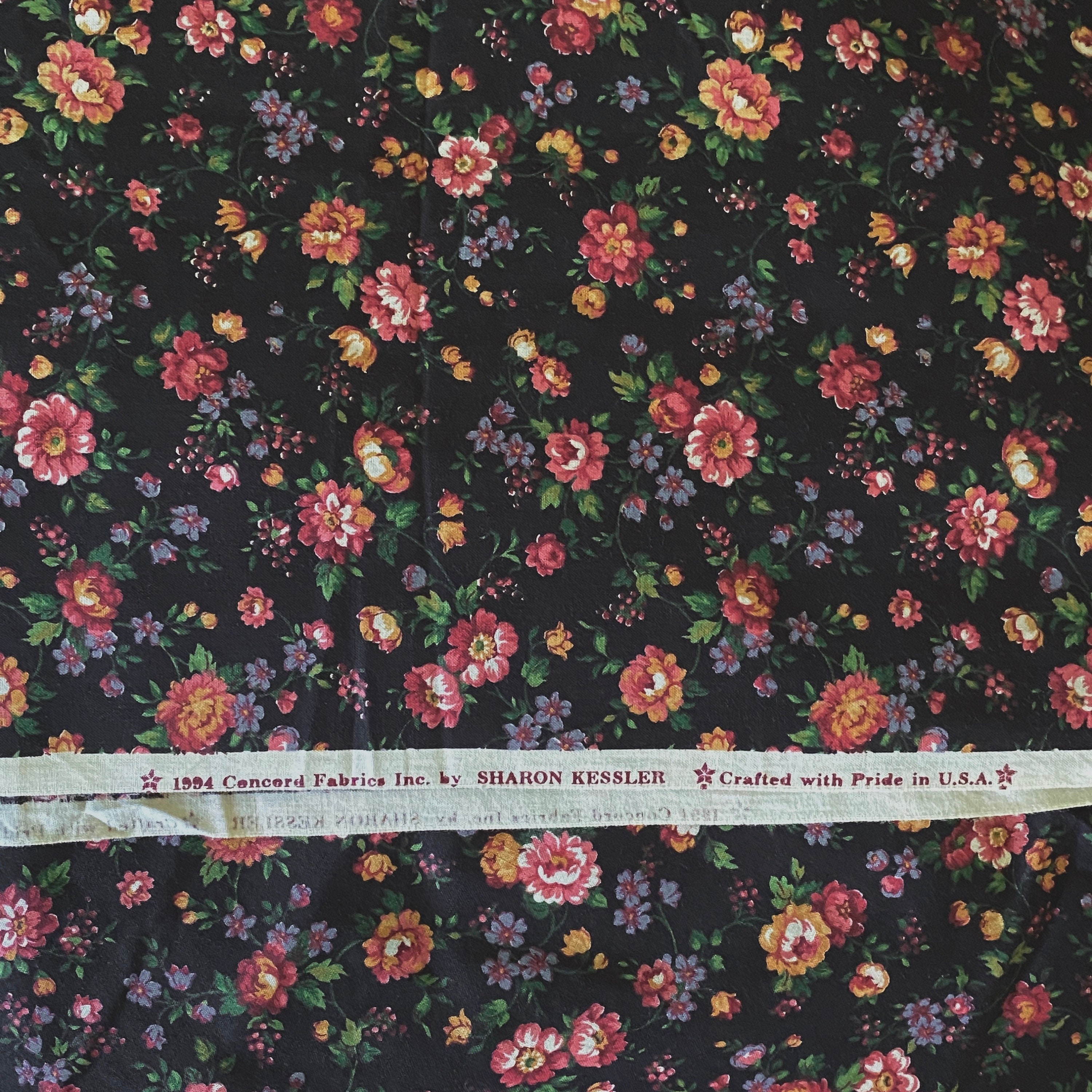 Vintage Sharon Kessler Concord Fabrics Multicolor Floral - Etsy UK
