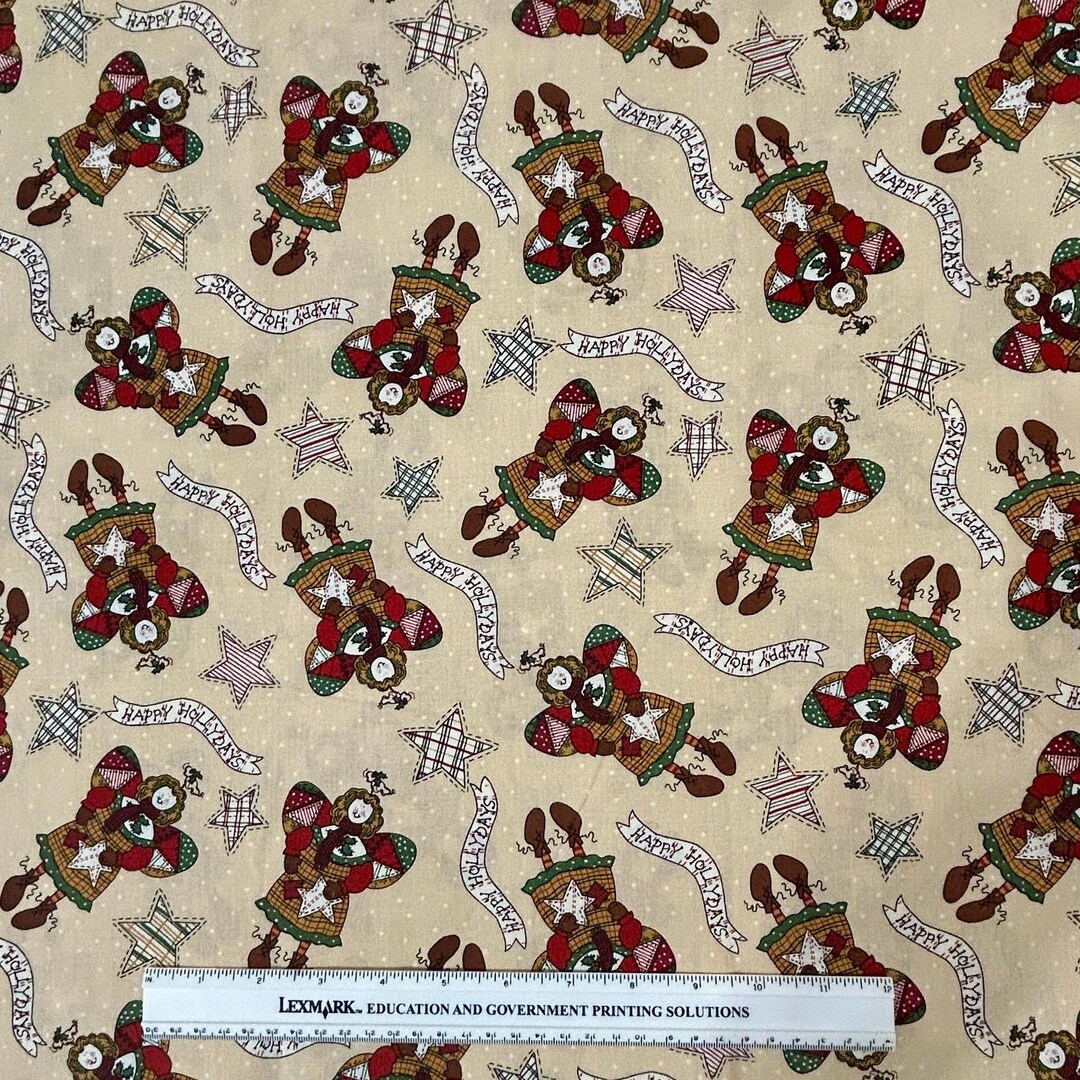 VTG 90s Primitive Christmas Angels, Country Stars, Patchwork Cotton ...