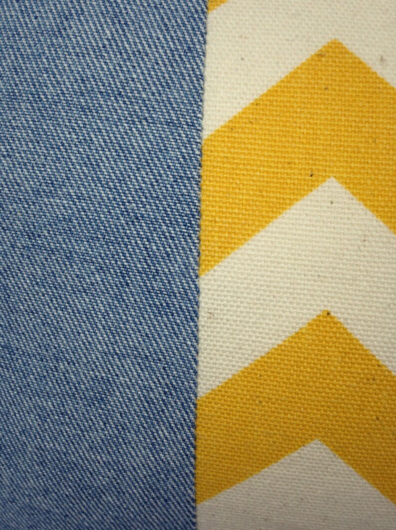 Yellow Chevron & Denim Color Block Rectangle Accent Pillow - Etsy
