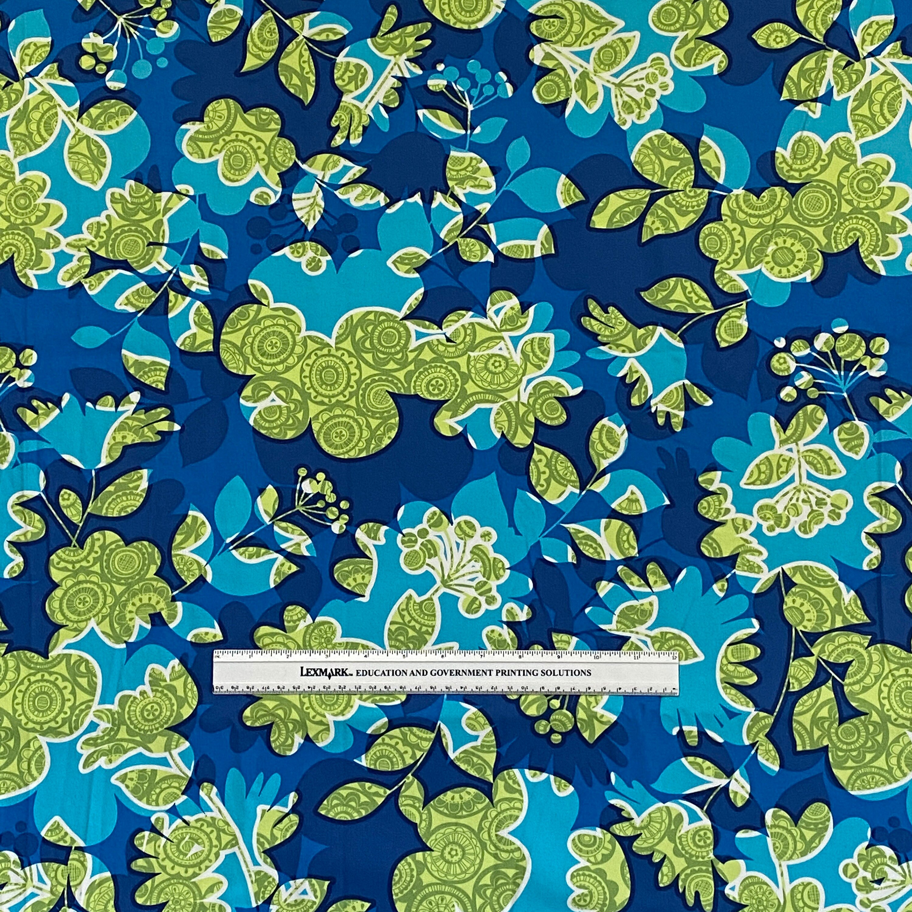 Blue And Lime Fabric