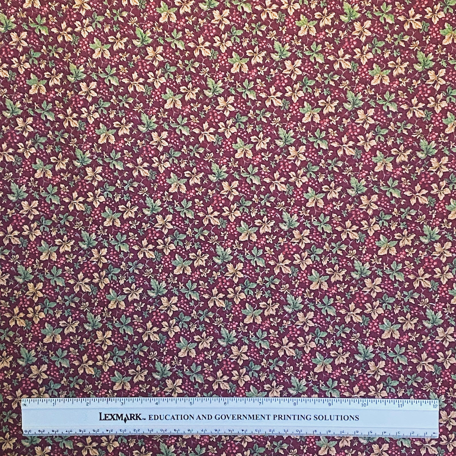 The Kesslers for Concord Fabrics, Burgundy, Green, & Tan, Floral ...