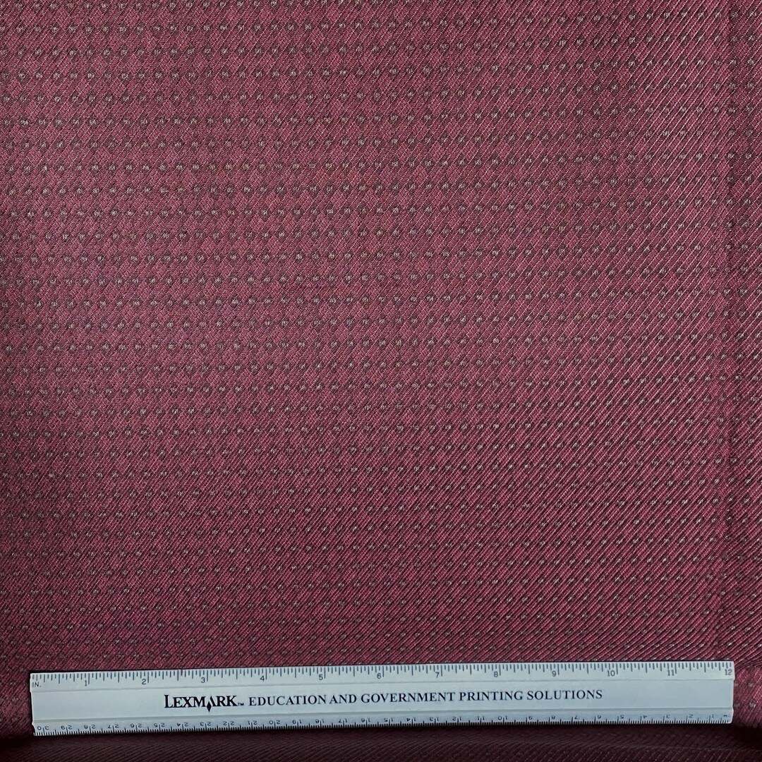 Geometric Maroon, Tan & Brown Blackout Upholstery Fabric, 54" Wide ...