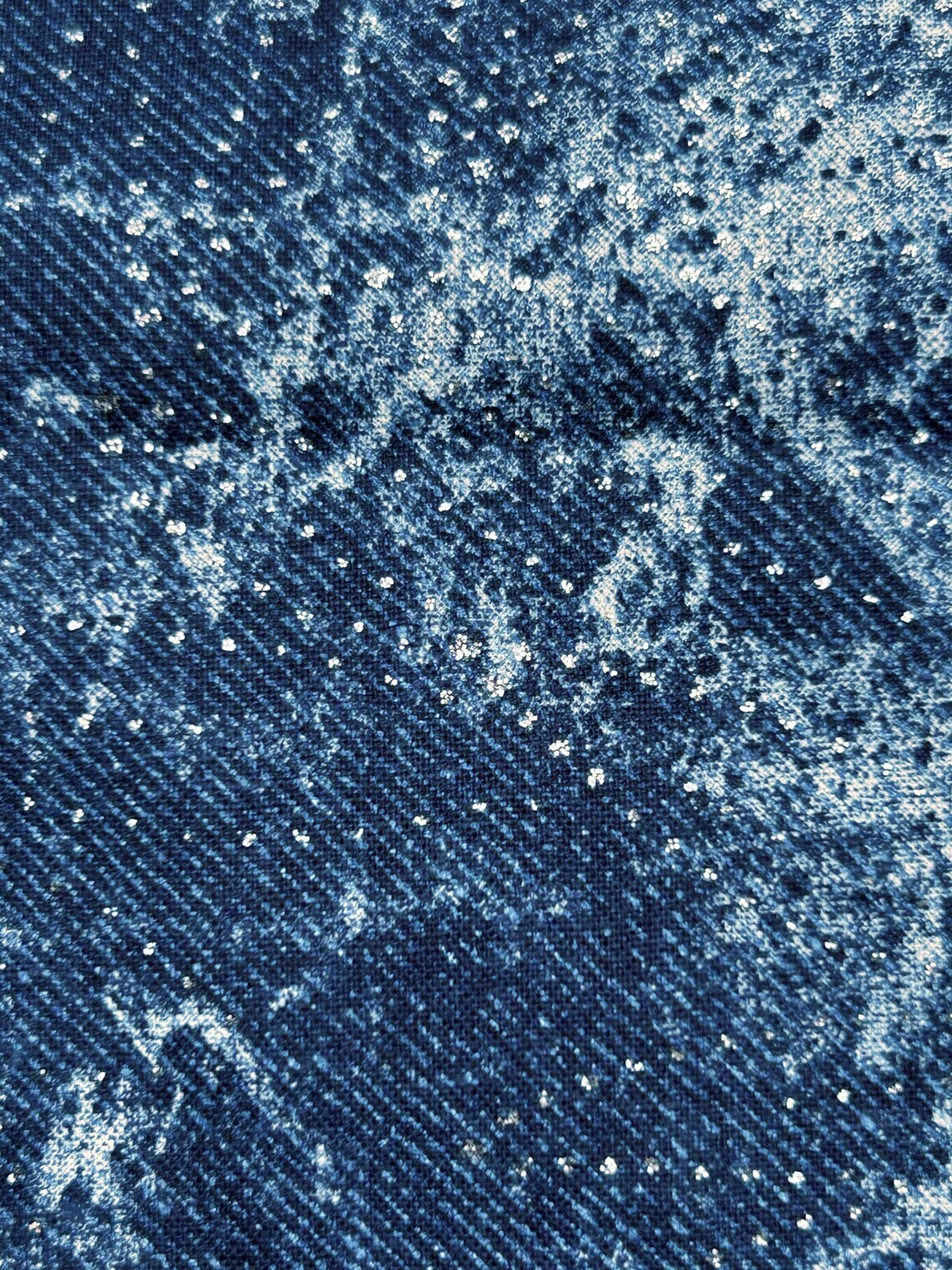 1980s Vintage Stonewashed Look Lightweight Metallic Twill Fabric, 1 ...