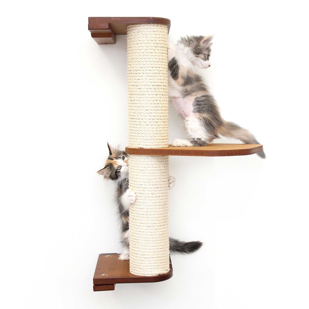 Deluxe Sisal Pole Cat Scratching Post With Shelves Cat Tower Cat Climb ...