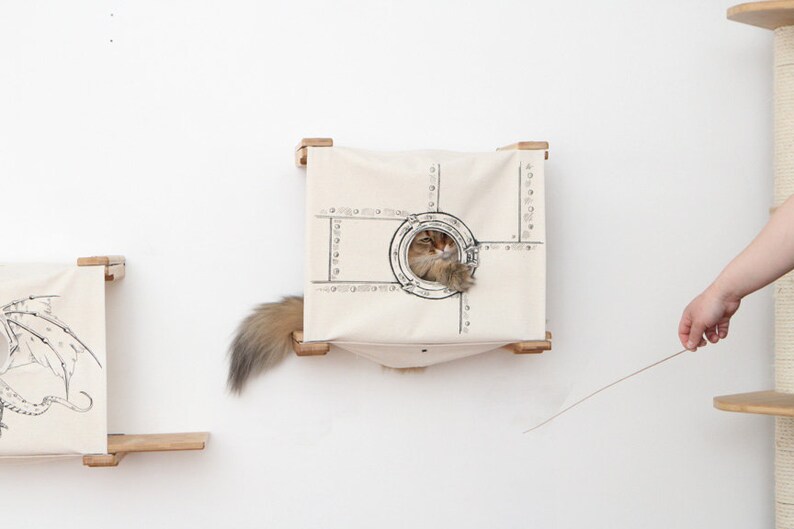 Wall Mounted Cat Cubby, Cat Hammock, Cat Hiding Spot, Cat Bed - Etsy UK