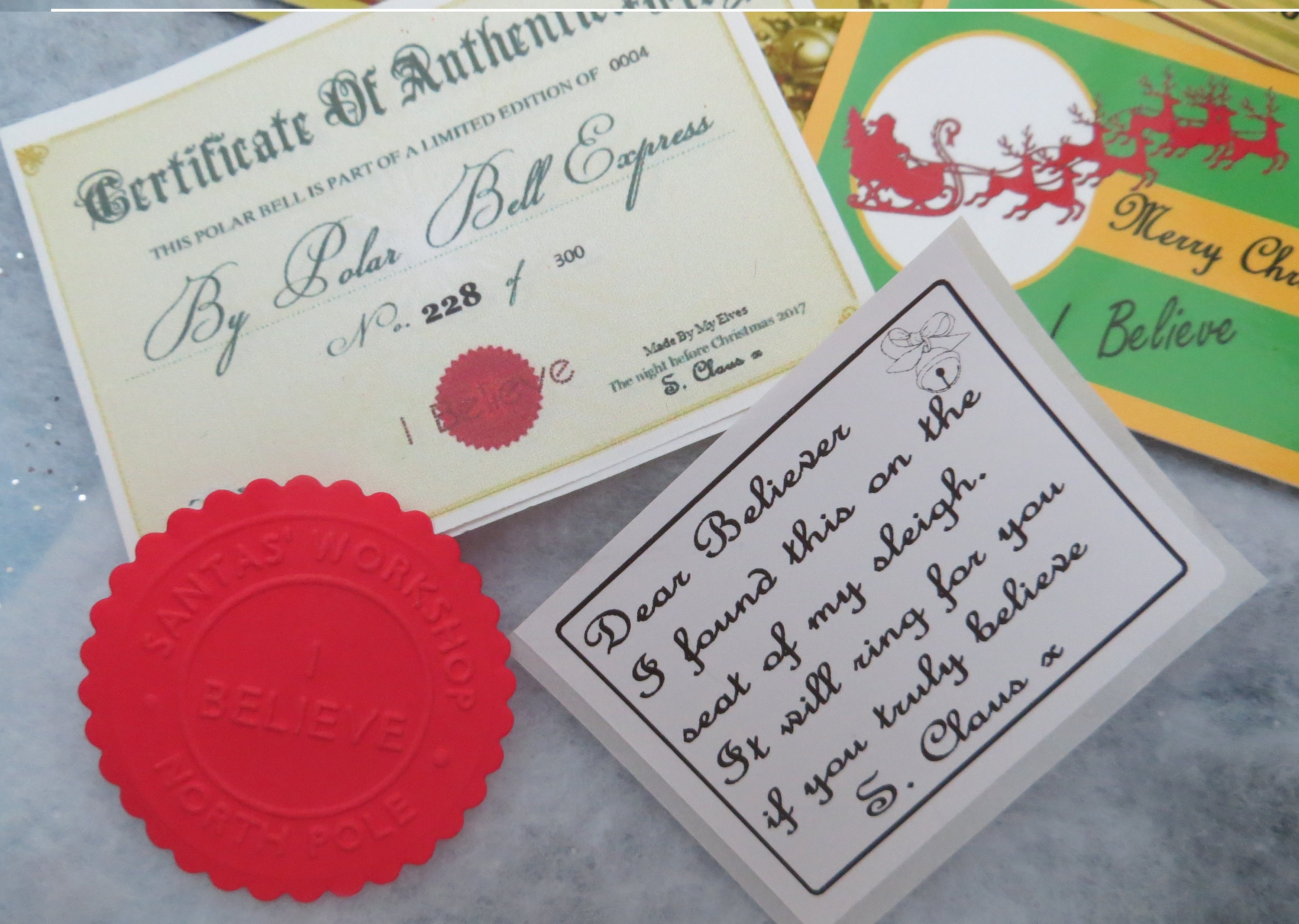 Polar Express Bell Ticket& Extras gift set personalised | Etsy