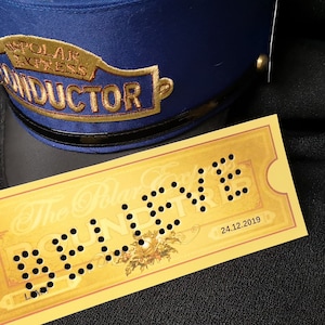 Polar Express Train Ticket PUNCHED Holes - ANY Word-any NAME - Free ...