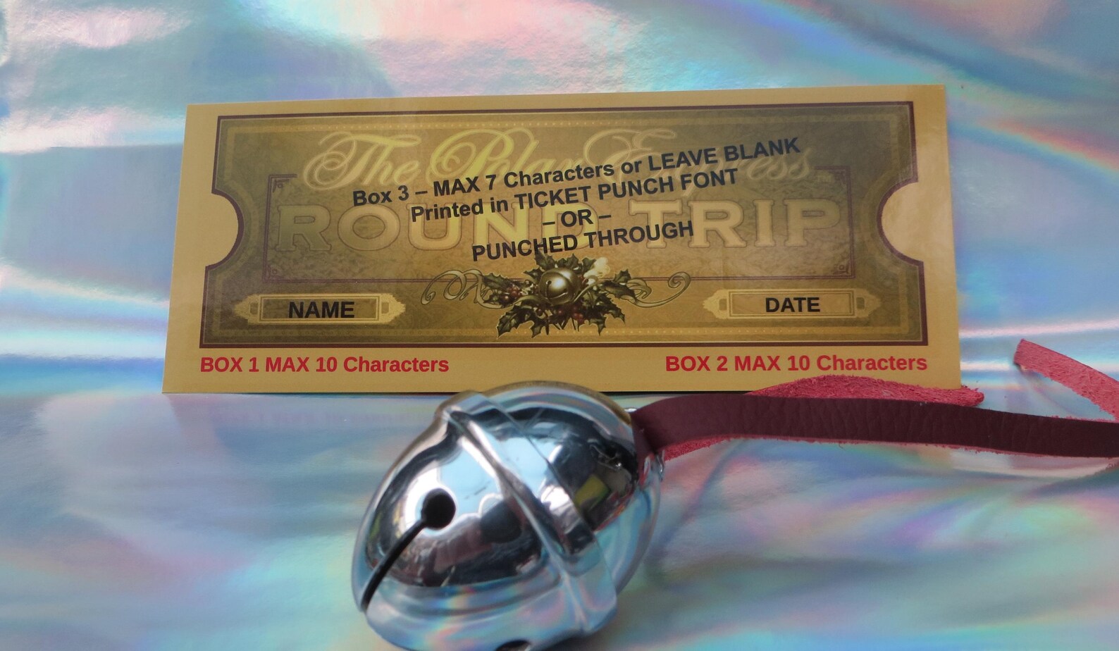 Polar Express Train Ticket PUNCHED Holes - ANY Word-any NAME - Free ...