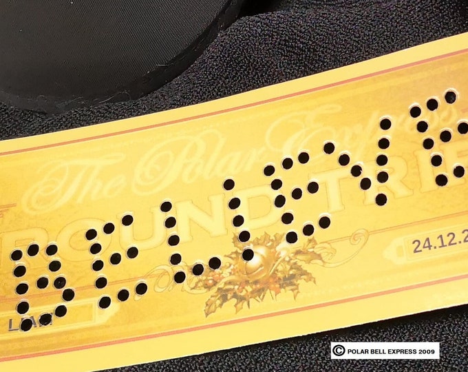 Polar Express Train Ticket PUNCHED Holes ANY Word-any NAME Envelope ...