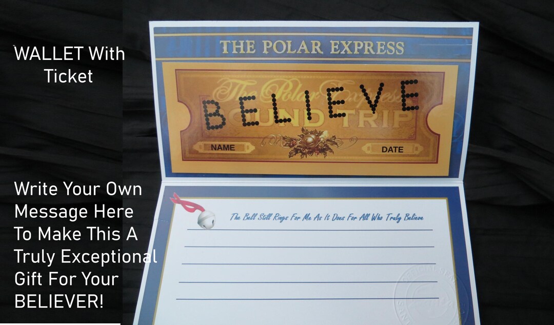 Polar Express Train Ticket - Personalised Printed-punched-brailled - Etsy