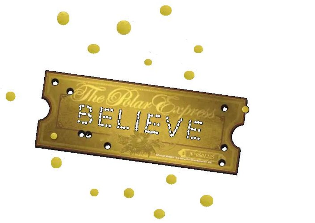 Polar Express Train Ticket - Personalised Printed-punched-brailled - Etsy