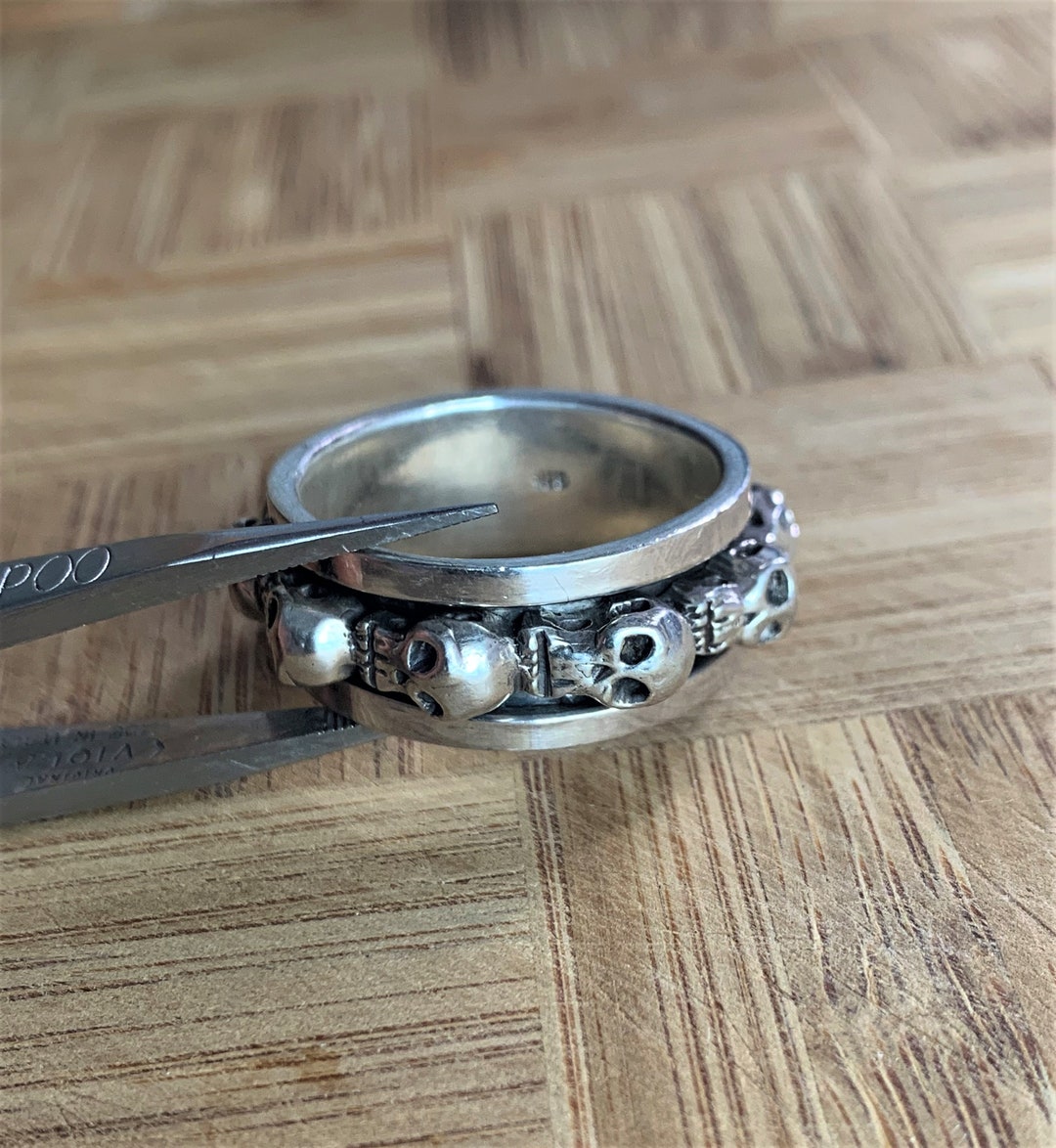 Vintage Skull Custom Made Spinner Heavy Ring 925 Scott King Kay Wall ...