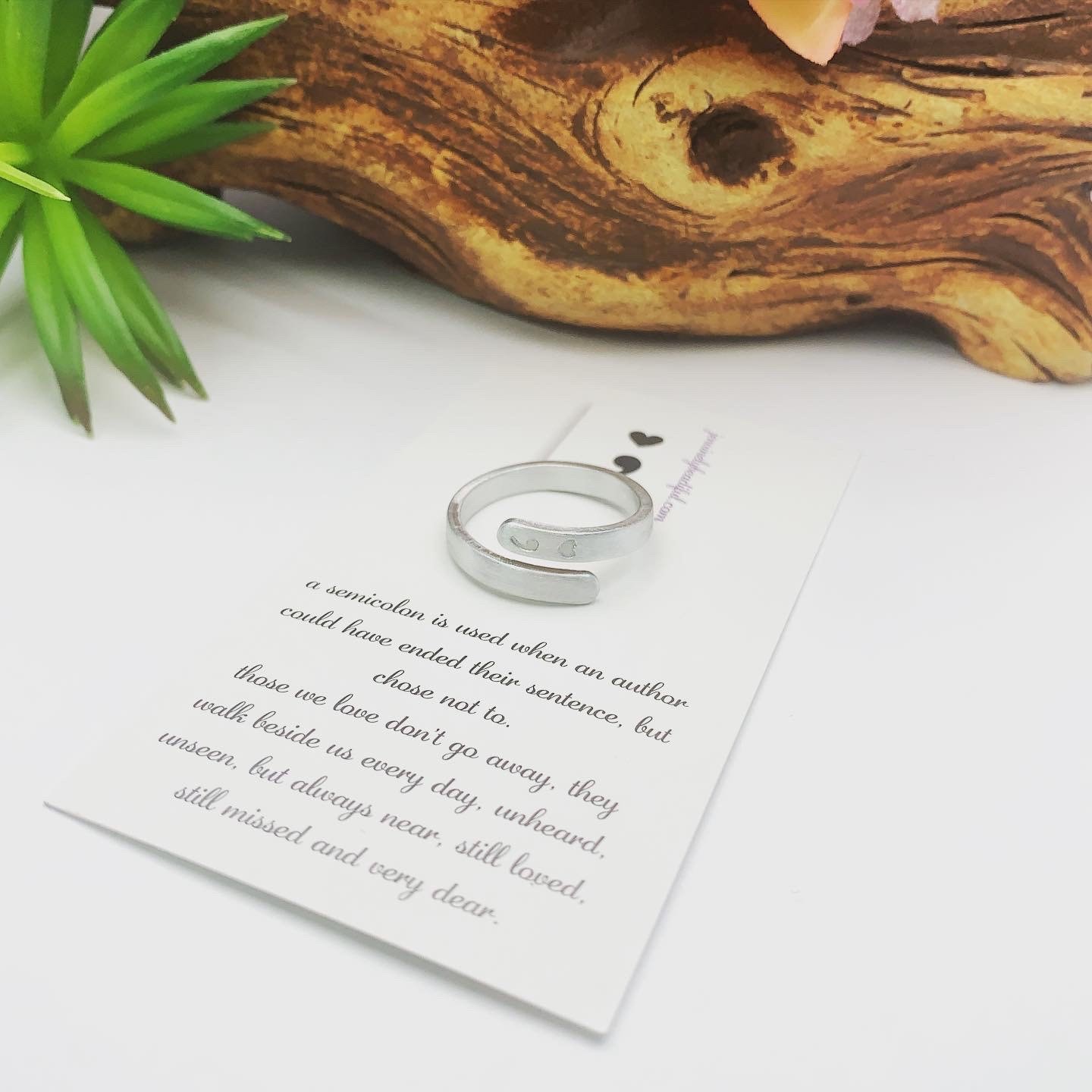 Heart colon Ring Rings Semicolon Colon Jewelry Heart | Etsy