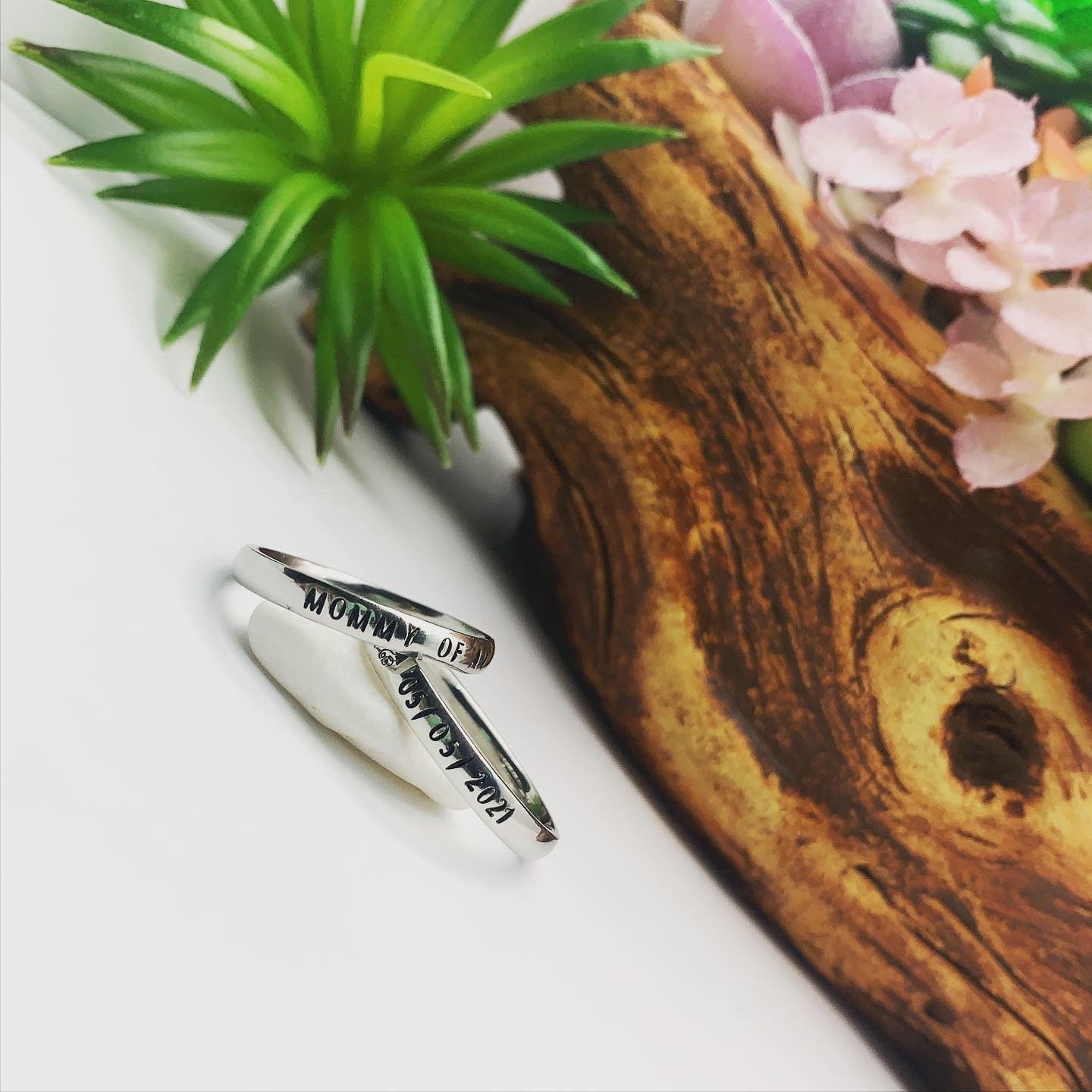 Baby Loss Ring Mommy of an Angel Daddy of an Angel Angel Rings | Etsy