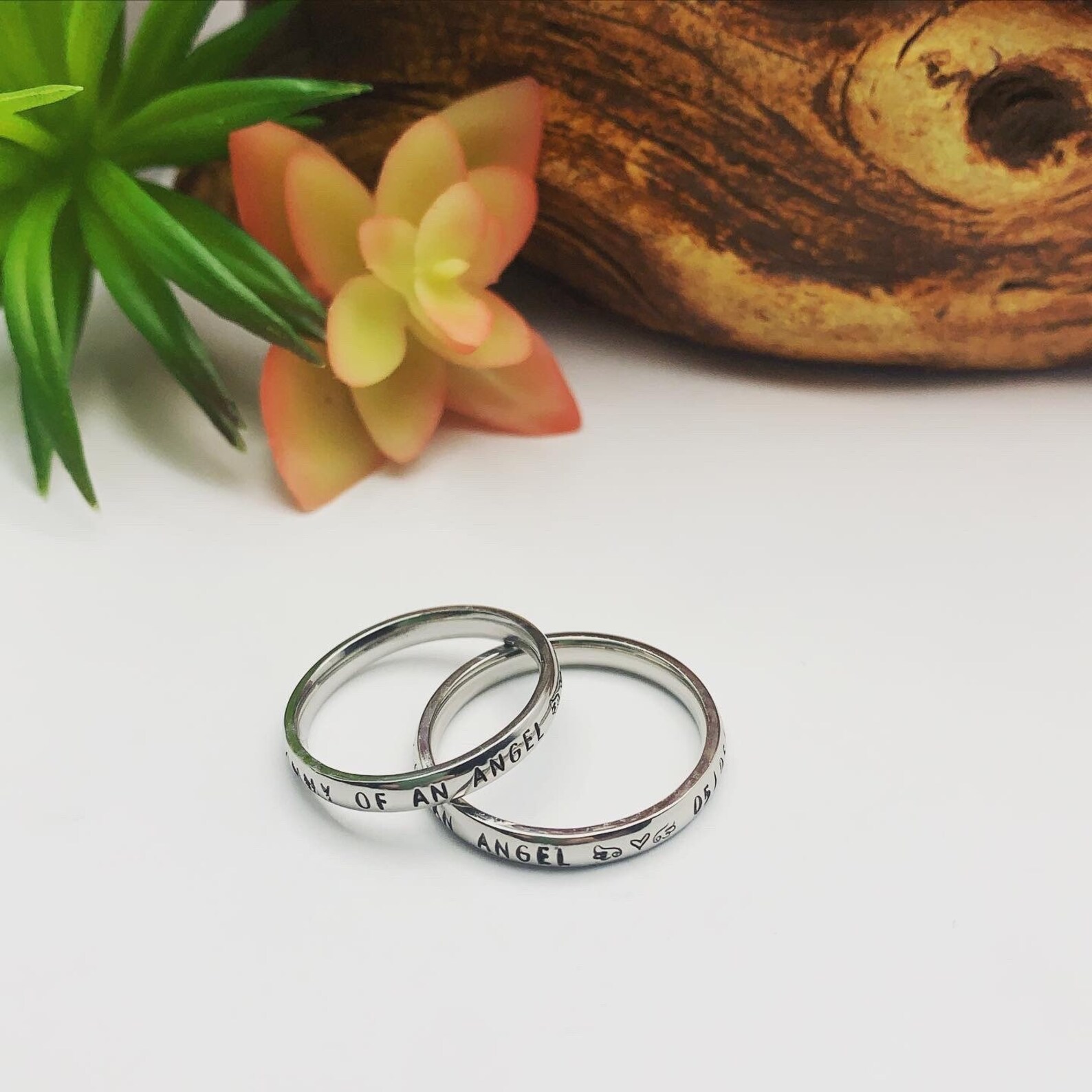 Baby Loss Ring Mommy of an Angel Daddy of an Angel Angel Rings - Etsy