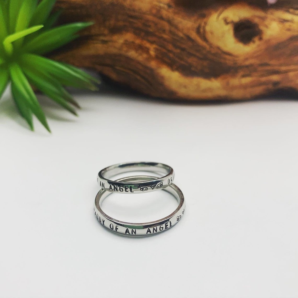 Baby Loss Ring Mommy of an Angel Daddy of an Angel Angel Rings - Etsy