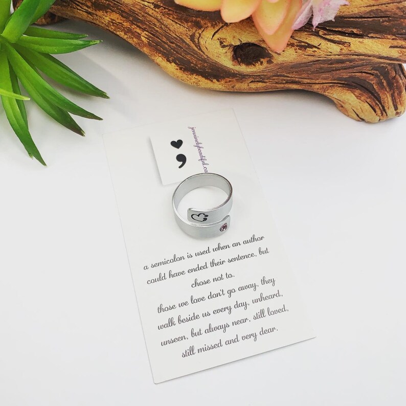 Heart Colon Ring Rings Semicolon Colon Jewelry Heart | Etsy