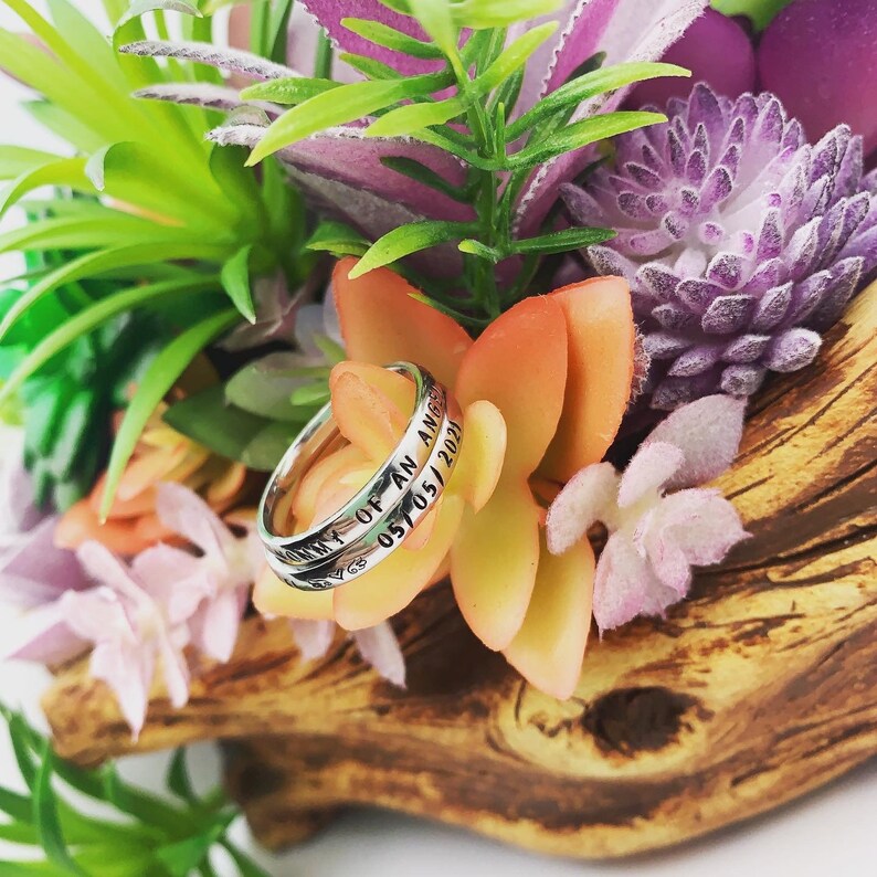 Baby Loss Ring Mommy of an Angel Daddy of an Angel Angel Rings - Etsy