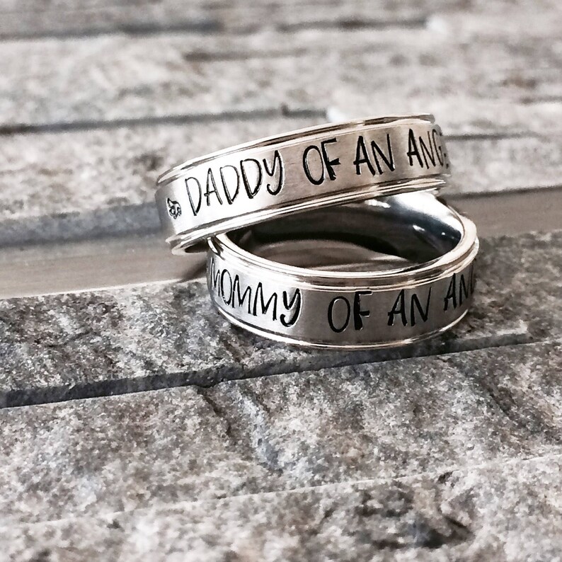 Baby Loss Ring Mommy of an Angel Daddy of an Angel Angel | Etsy