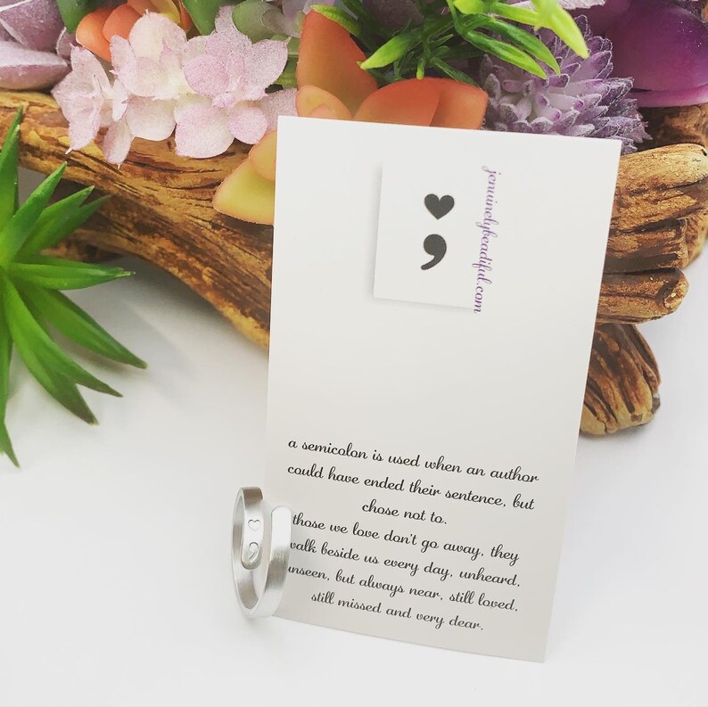 Heart Colon Ring Rings Semicolon Colon Jewelry Heart - Etsy Australia