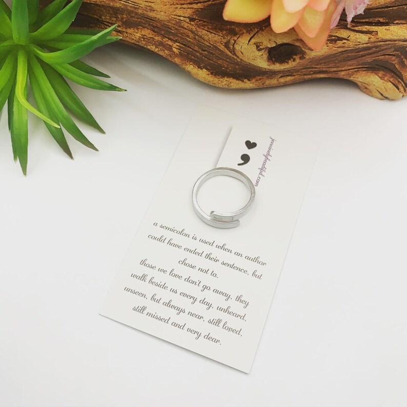 Heart Colon Ring Rings Semicolon Colon Jewelry Heart - Etsy Australia