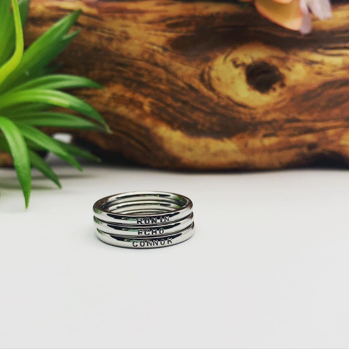 Stacking Rings Personalized Name Rings Stackable Bands - Etsy