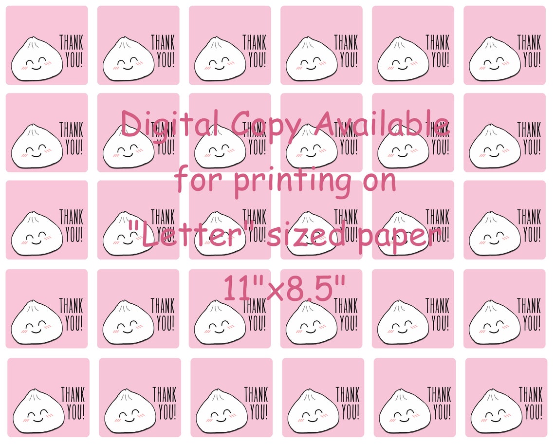 Dumpling Themed Printable Party Favor Tags (digital Copy for Printing ...