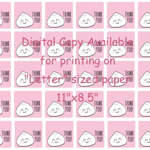 Dumpling Themed Printable Party Favor Tags (digital Copy for Printing ...